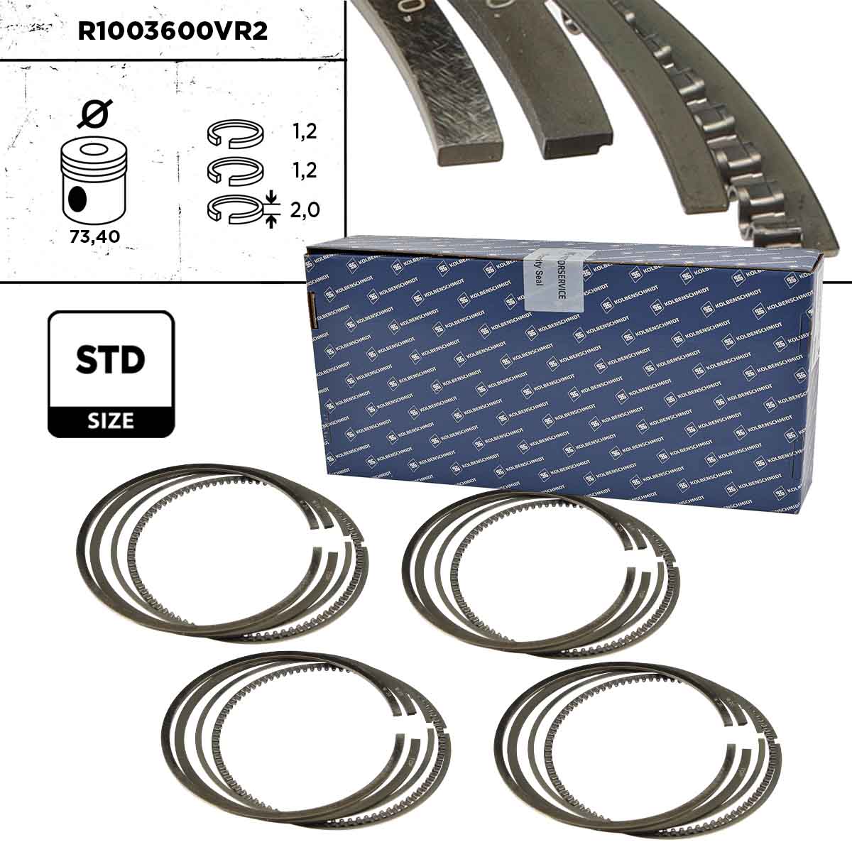 Set segmenti piston R1003600VR2 ET ENGINETEAM