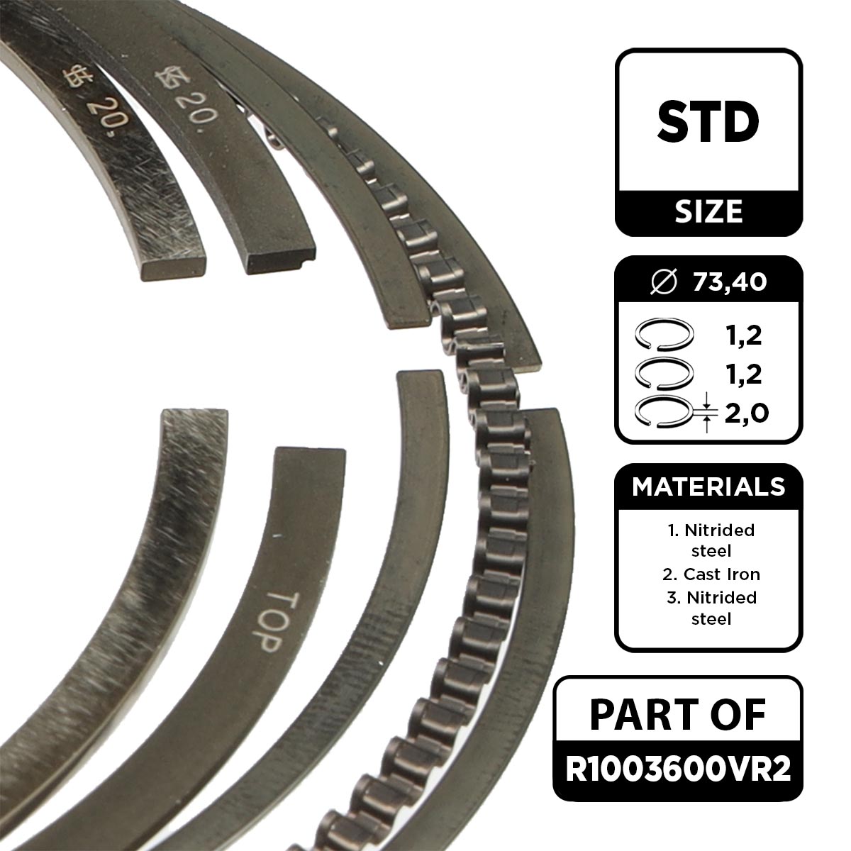 Set segmenti piston R1003600VR2 ET ENGINETEAM